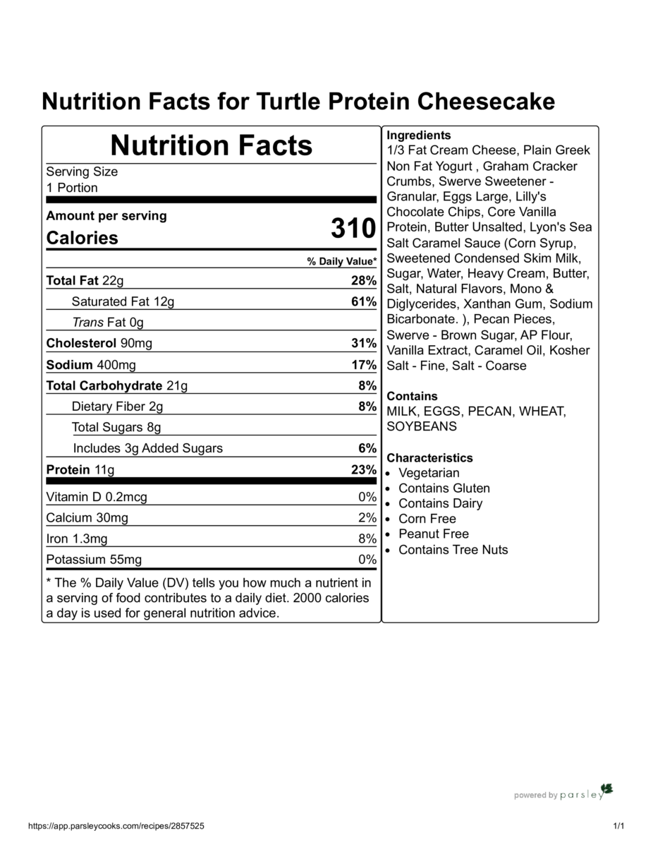 Whole Turtle Cheesecake - Balanced Body Foods