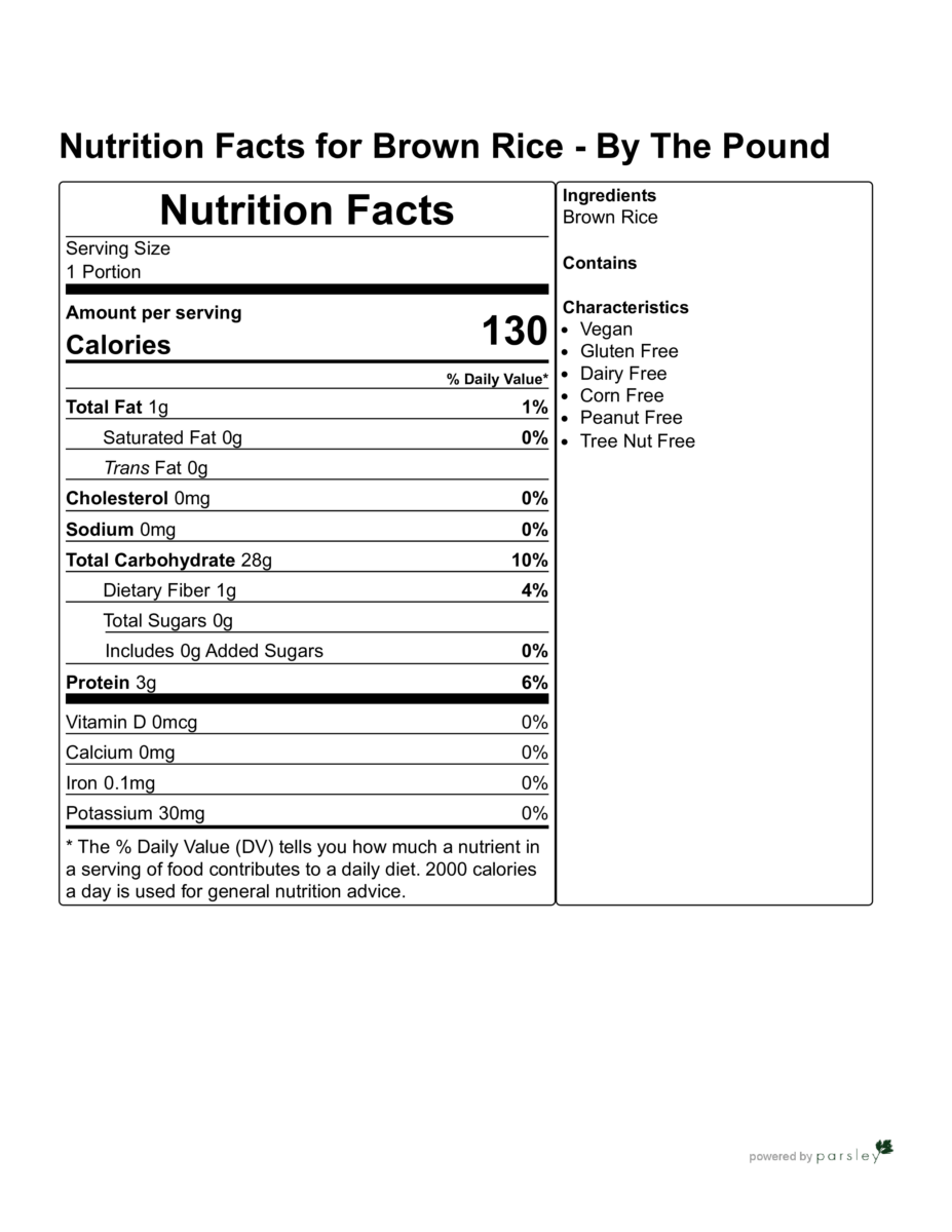 Brown Rice - By The Pound - Balanced Body Foods